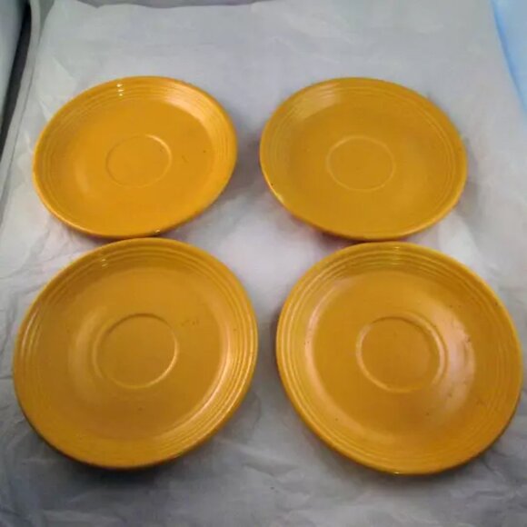 Fiestaware | Dining | Vintage Fiesta Ware Saucer Plate Set Of 4 Yellow ...